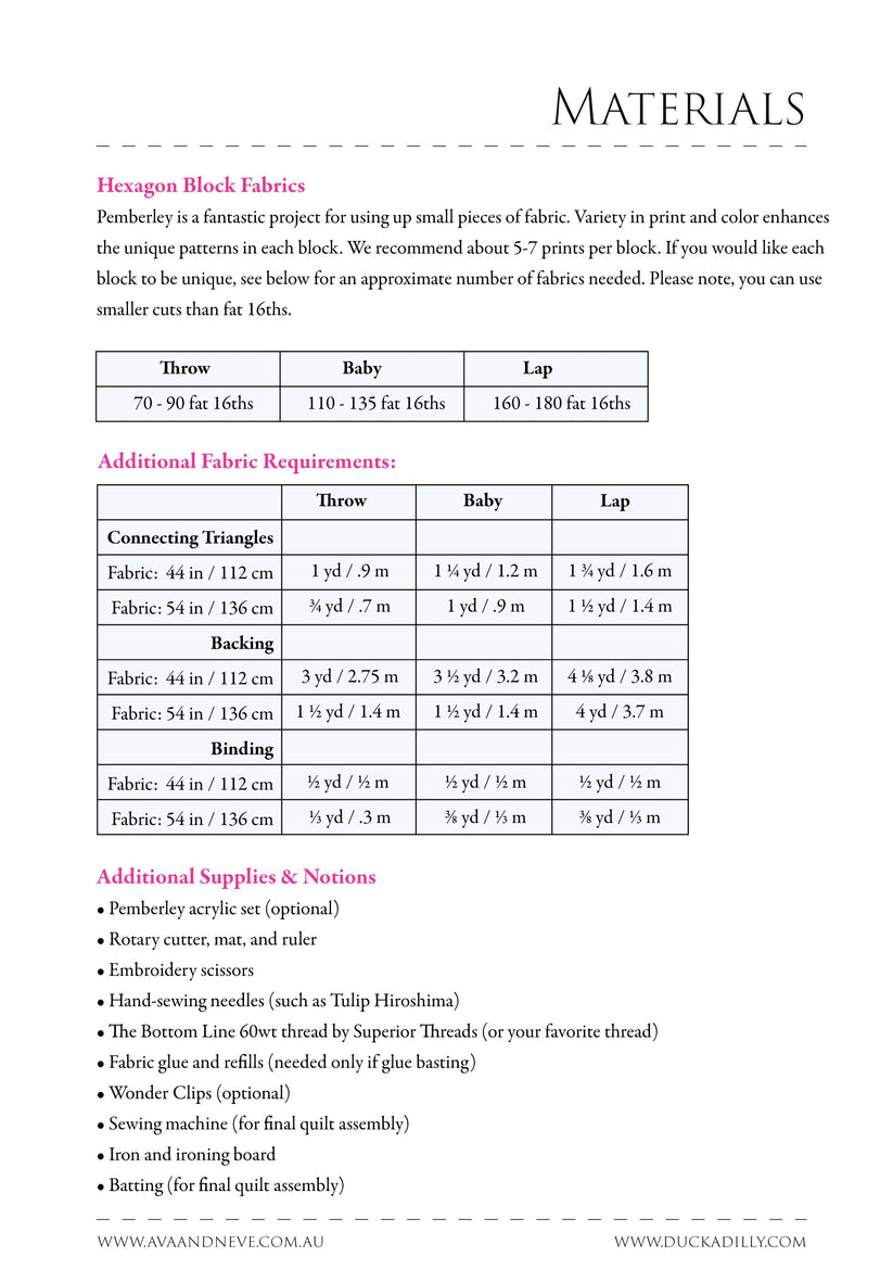 Pemberley – Paper Pieces Only – DuckaDilly