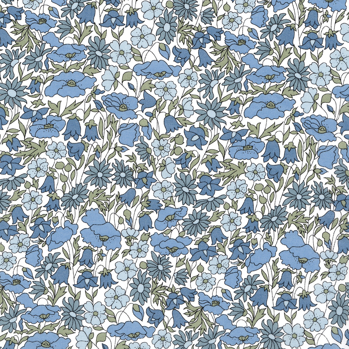 Liberty of London Tana Lawn: Betsy Metallic Blue – DuckaDilly